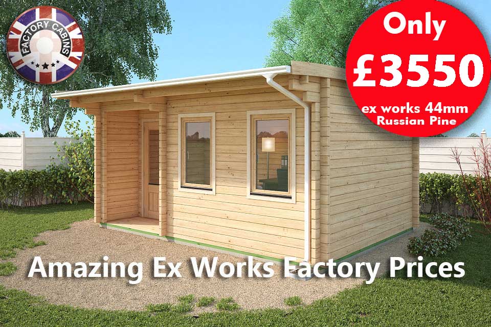 KI Log cabin 5.0m x 3.5m 1616 - Factory Log Cabins